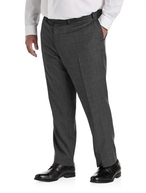 JV REFLEX Big & Tall Micro Grid Suit Trousers