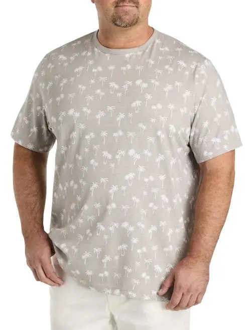 HARBOR BAY BY DXL Big & Tall Moisture-wicking Palm Print T-shirt