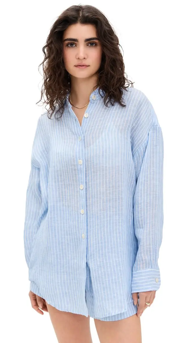 Vitamin A Playa Boyfriend Shirt - Summer Stripe