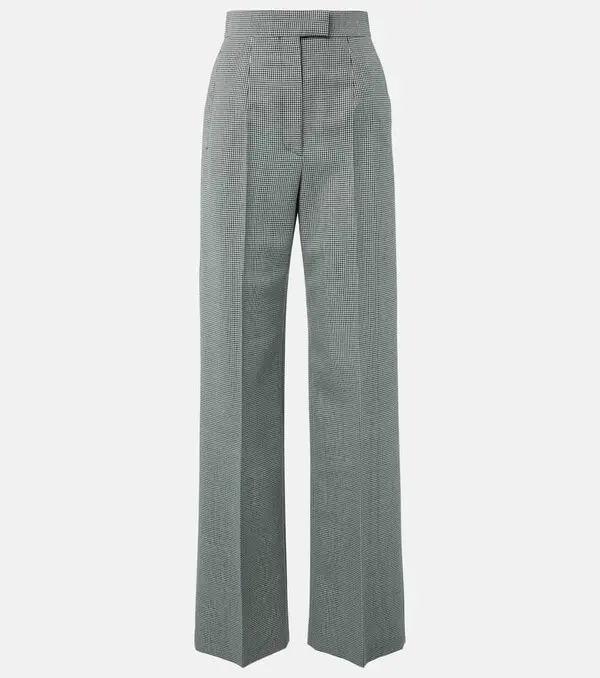 Alexander McQueen Checked Wide-leg Pants - Black