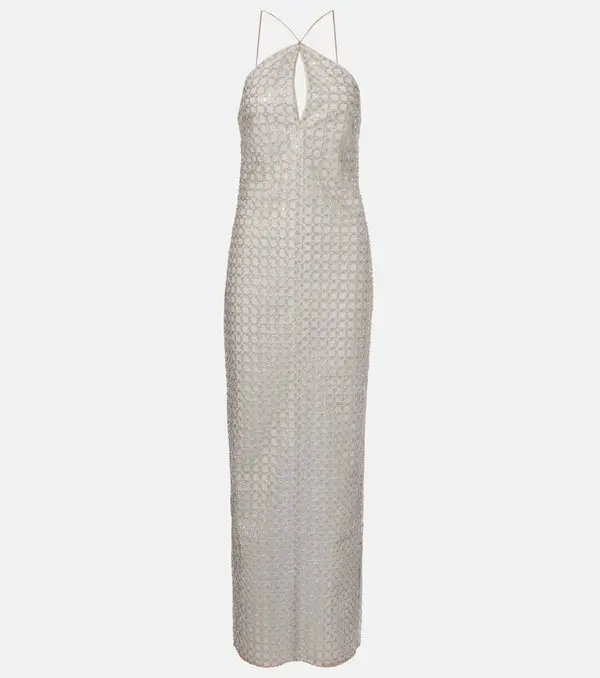Remain Birger Christensen Sequined Halterneck Maxi Dress