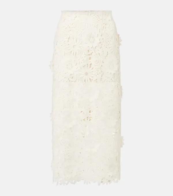 Remain Birger Christensen Bridal Lace Pencil Skirt - White