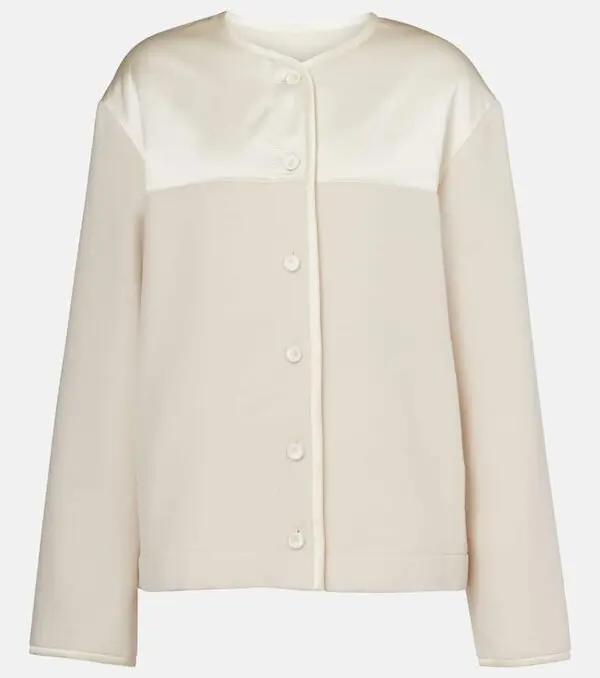 JIL SANDER Satin-trimmed Virgin Wool Jacket - Beige