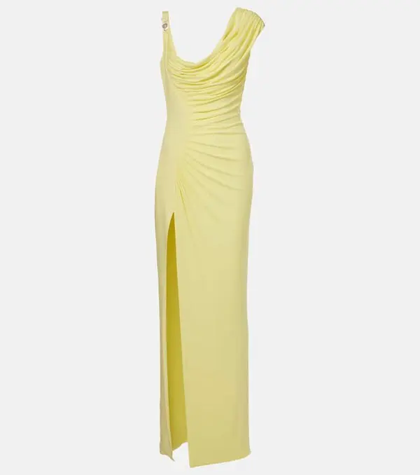 Versace Medusa '95 Draped Maxi Dress - Green