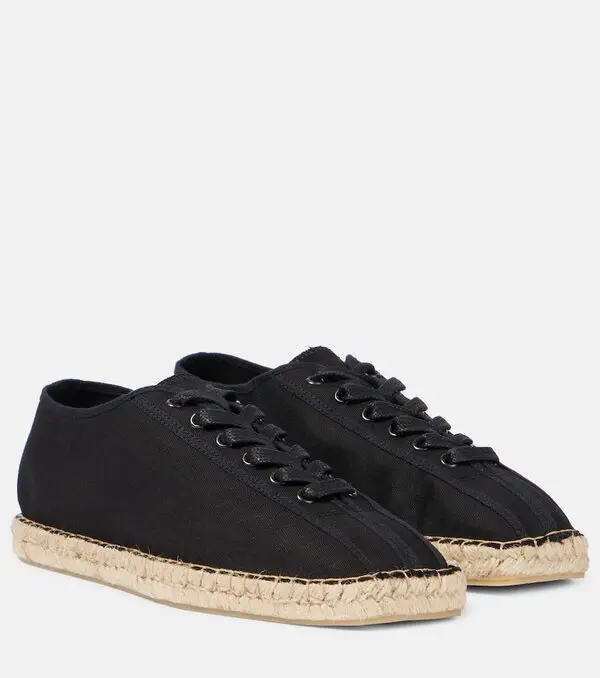 LEMAIRE Linoleum Lace-up Espadrilles - Black