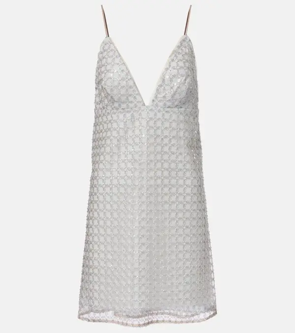 Remain Birger Christensen Beaded Minidress - Silver