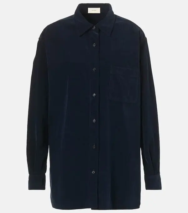 THE ROW Nesson Cotton Corduroy Shirt - Blue