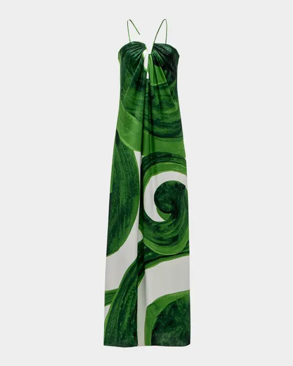 Themis Z Artemis Abstract-print Silk Maxi Dress