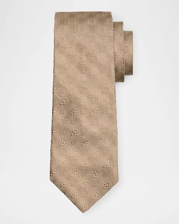 Brunello Cucinelli Micro-jacquard Neck Tie - Beige