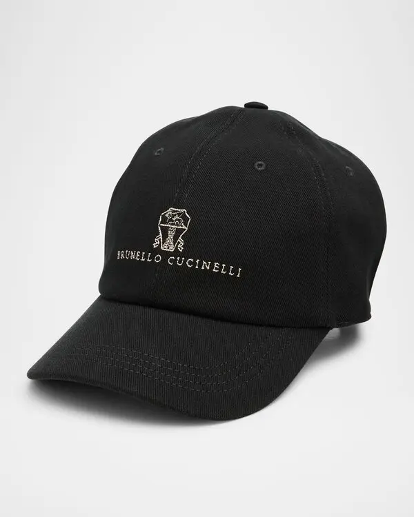 Brunello Cucinelli Denim Baseball Cap - Black