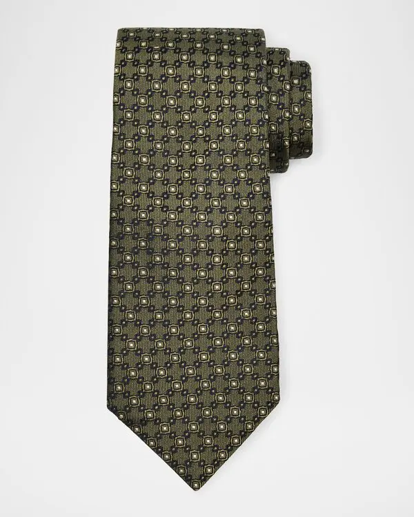 Brunello Cucinelli Silk And Cotton Jacquard Tie - Green