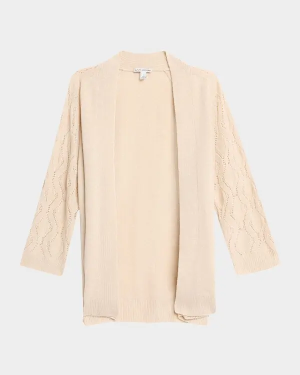 Autumn Cashmere Fancy-stitch Open Cardigan