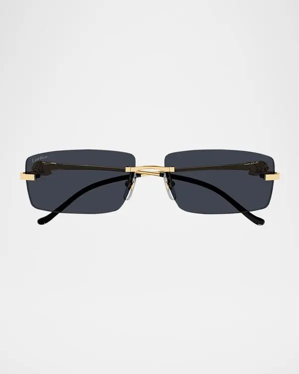 CARTIER Rimless Rectangle Sunglasses