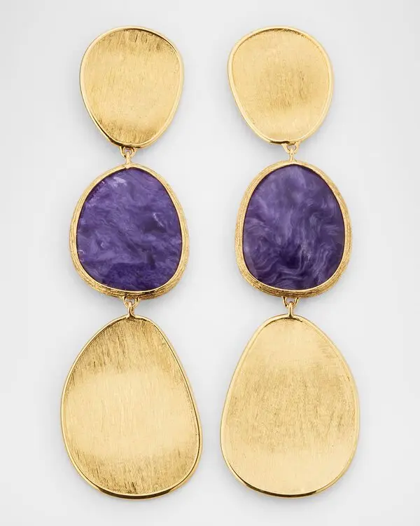 Marco Bicego Lunaria Drop Earrings With Charoite - Multi