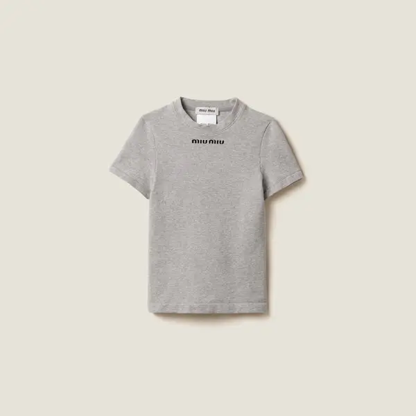 Miu Miu Seamless Mélange T-shirt - Grey