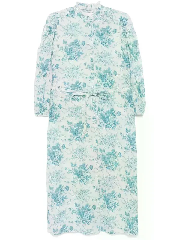 Antik Batik Cinz-print Midi Dress - Blue