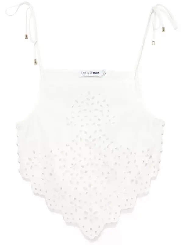 SELF-PORTRAIT Cotton Embroidered Top