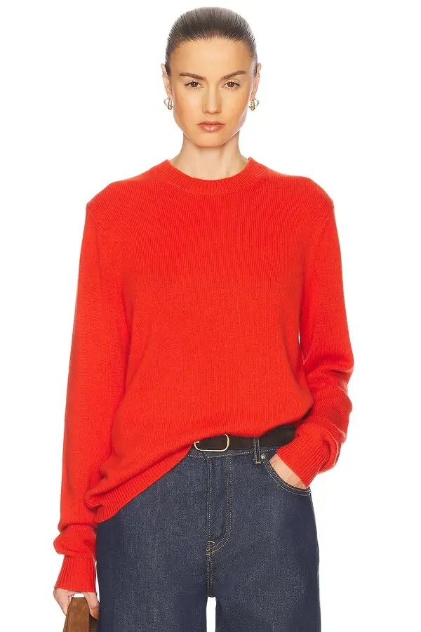 Guest In Residence Allday Crew Neck Sweater - Cherry