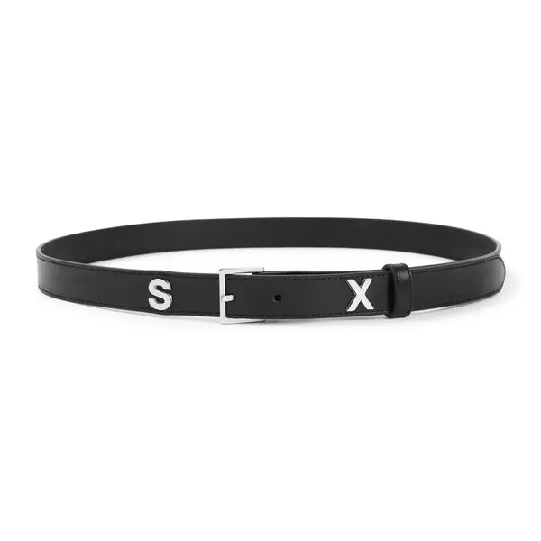 Martine Rose Leather Belt With Metal Lettering