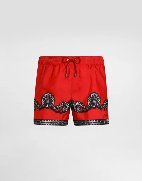 Dolce & Gabbana Short Swim Trunks With Bandanna