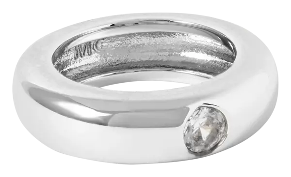 MARTHA CALVO Rhodium-plated Crystal Ring