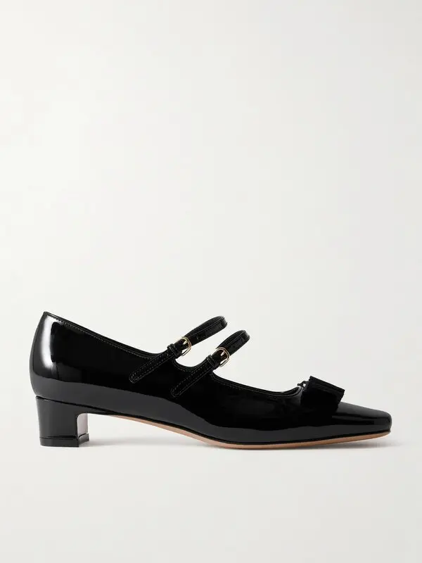 FERRAGAMO Vara Patent-leather Mary Jane Pumps - Black