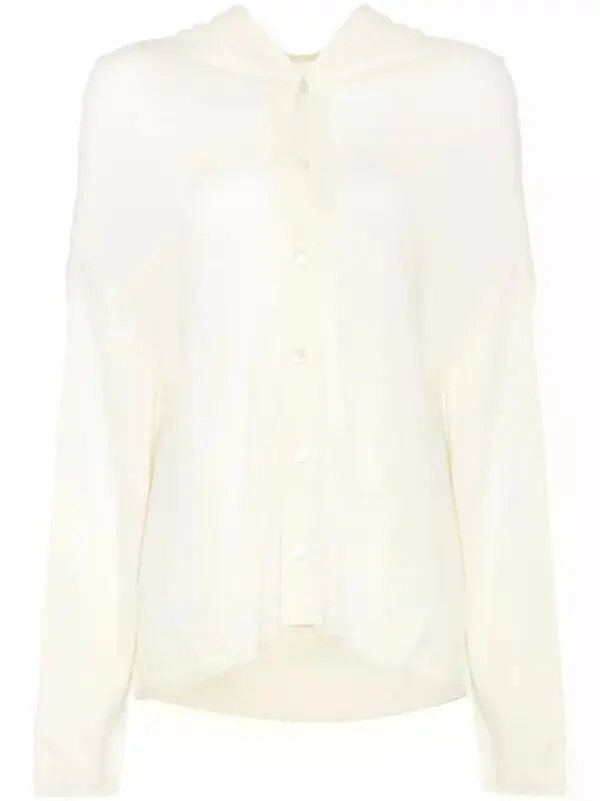 Comme Des Garçons Hooded Cardigan - White