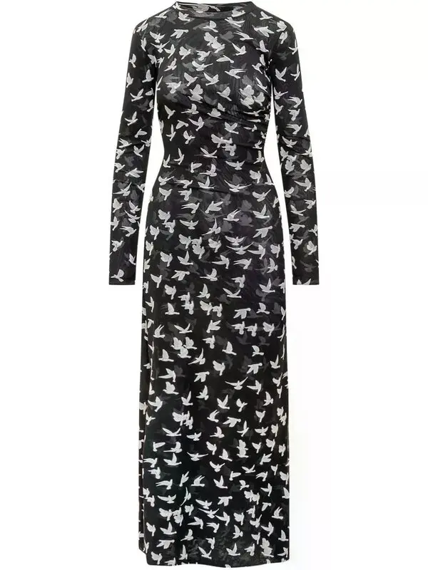 Stella McCartney Graphic-print Midi Dress - Black