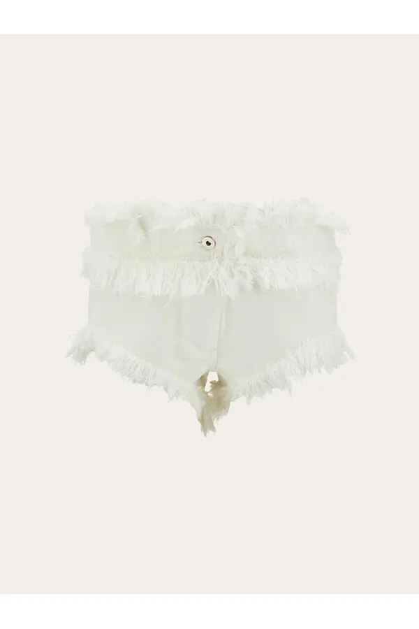 FERRAGAMO Frayed Denim Shorts - White