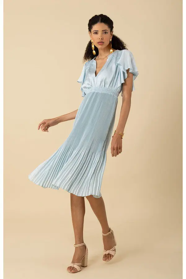 Hale Bob Della Solid Dress - Blue