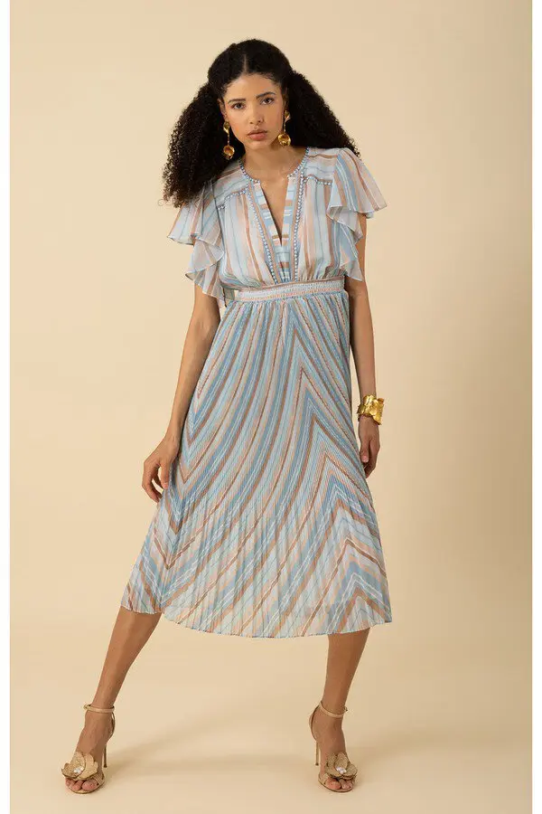 Hale Bob Della Charmeuse Dress - Blue