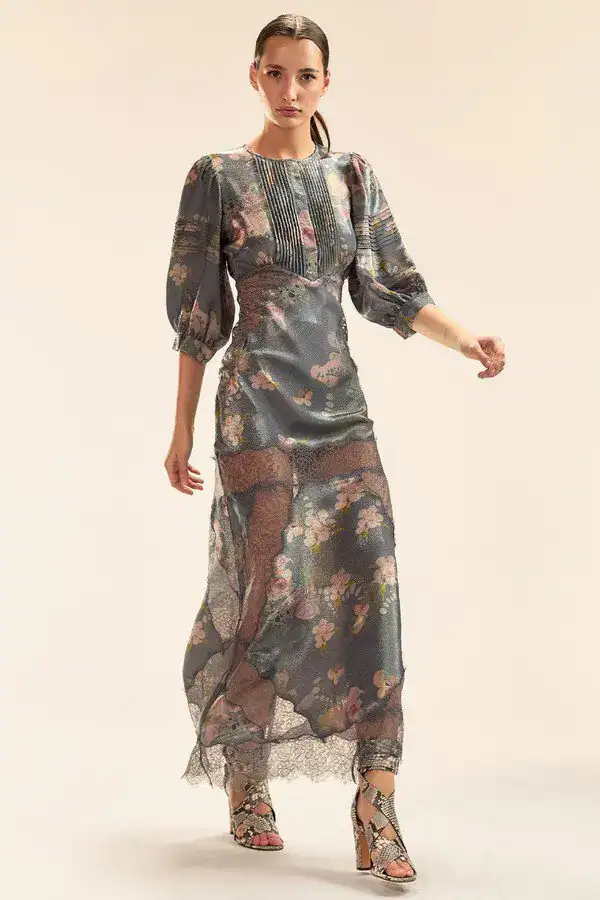 cynthia rowley floral lace dress Yellow Puff Sleeve Dress – VÉV COLLECTIONS