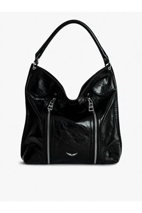 Zadig&Voltaire Sunny Hobo Vintage Patent Bag - Black
