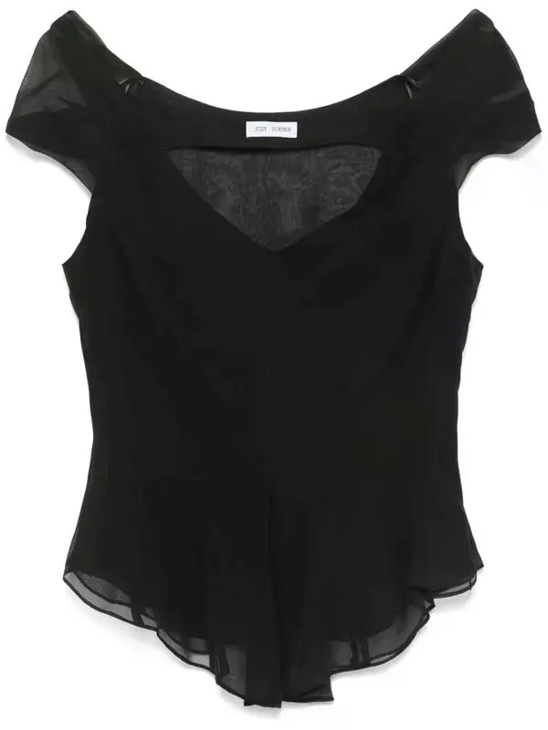 JUDY TURNER Chiffon Top - Black