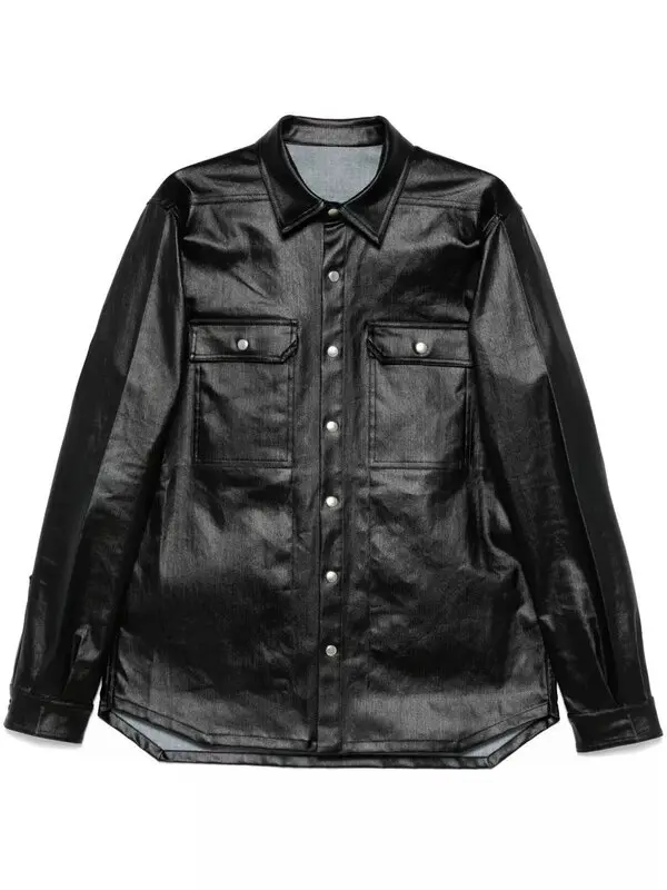 Rick Owens Coated Overshirt - Black