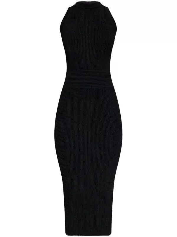 Balmain Ribbed Bodycon Midi Dress