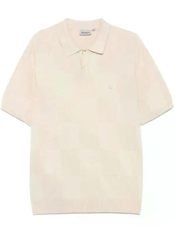 Carhartt Work In Progress Checker Polo Shirt - Neutrals