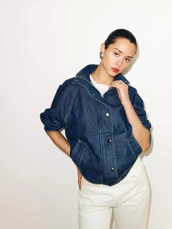 REFORMATION Mette Denim Bomber Jacket