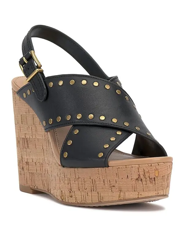 Vince Camuto Ellna Wedge Sandals - Black