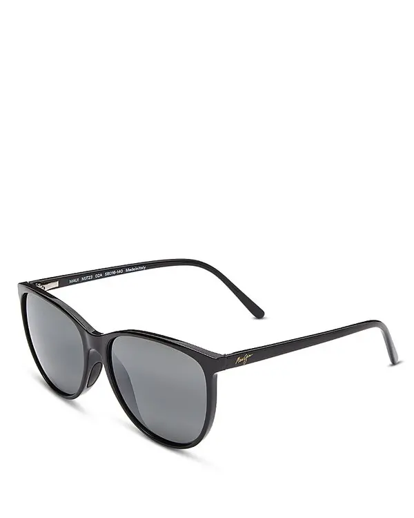 Maui Jim Round Sunglasses - Shiny Black