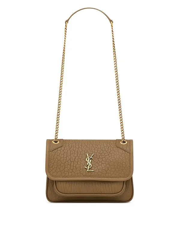 Saint Laurent Niki Shoulder Bag - Dark Cork Grained Lambskin/gold