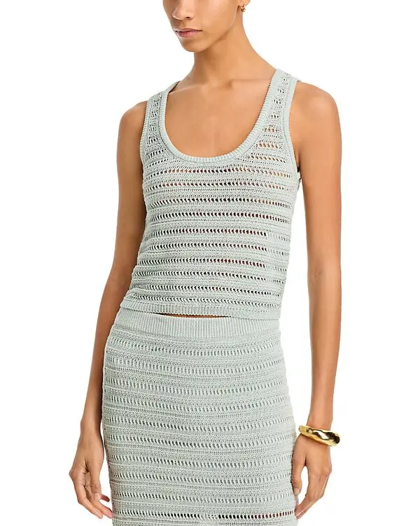 A.L.C. Kira Open Stitch Striped Tank Top