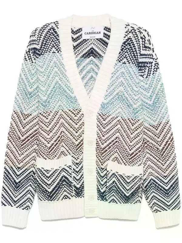 Missoni Macro-zigzag Crochet-knit Cardigan - Neutrals
