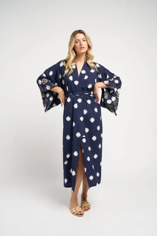 GUADALUPE DESIGN Anisa Ikat Kimono - Navy