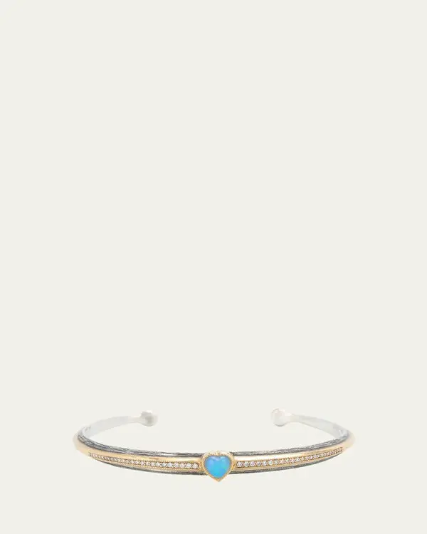 Arman Sarkisyan Opal Heart Cuff Bracelet With Diamonds
