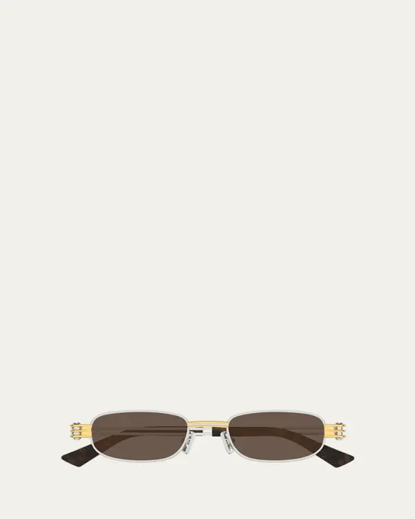 Bottega Veneta Metal Rectangle Sunglasses - Silver