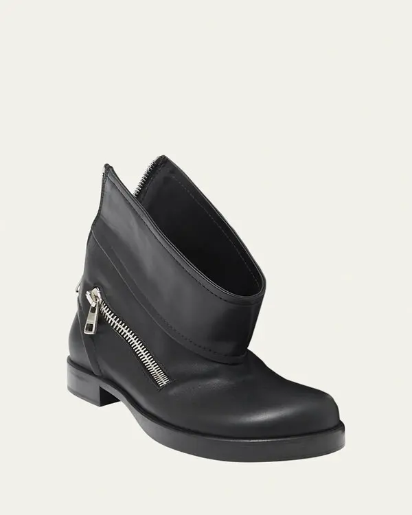 JW Anderson Leather Biker Booties - Black
