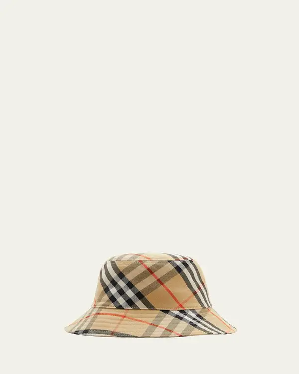 Burberry Check Ekd Bucket Hat - Sand Ip Check