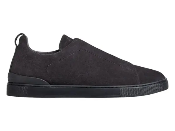 Zegna Triple Stitch Suede Loafers