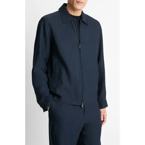 Vince Linen-blend Bomber Jacket